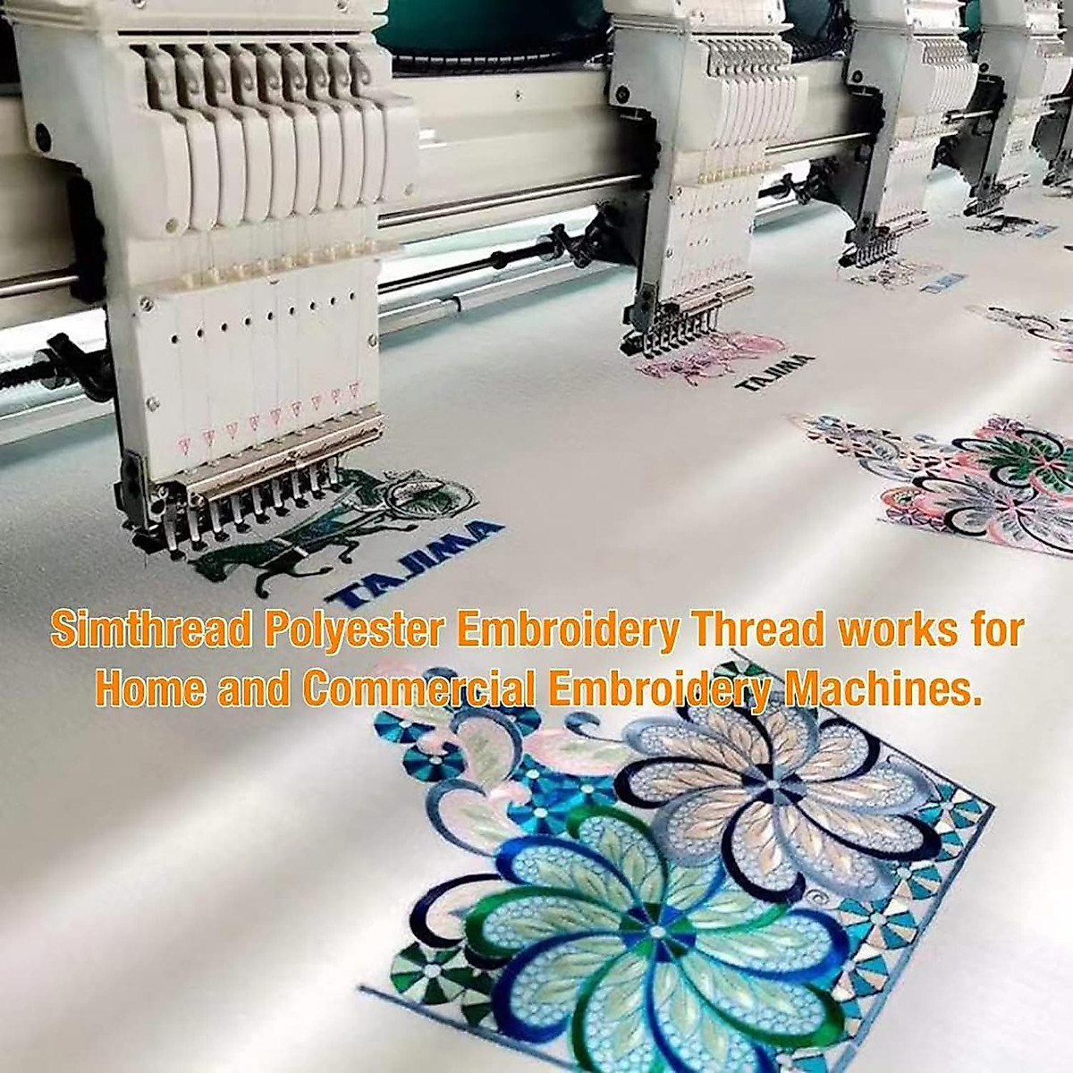 Simthread Machine Embroidery Thread with Storage Box Polyester 20 Options 15 Spools Set for Embroidery Sewing Machine (9 White + 6 Black)