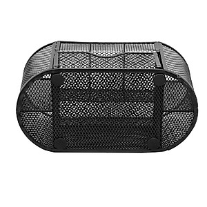Black office accessories, desk pen holder, mesh desk organizer with 8 compartments and 1 drawer, student stationery creative desktop iron mesh combination organizer, suitable for office home school classrooms (red)