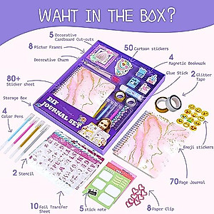Esnowlee DIY Journal Kit for Teenage Girls Scrapbook & Diary Supplies Set Gift for 8-14 Year Old Girl Birthday Gifts Ideas for Teen Age Girls