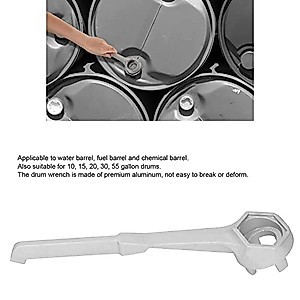 VINGVO Drum Wrench Safe Working Aluminum Alloy Wrench Portable Wide Application for 10 15 20 30 55 Gallons