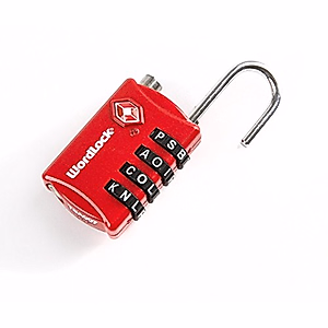 Wordlock LL-206-RD TSA Approved Combination Luggage Lock – 4 Dial, Red, Normal