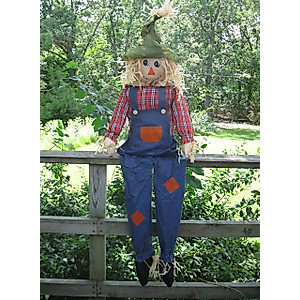 60" Scarecrow Pair Sitters Country Halloween Fall Decor Decoration Props