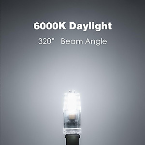 Maelsrlg G4 LED Bulb 12V AC/DC, 1.5W(20W Equivalent), JC Bi-Pin Landscape Light Bulbs, Non-Dimmable, Daylight White 6000K, 10-Pack