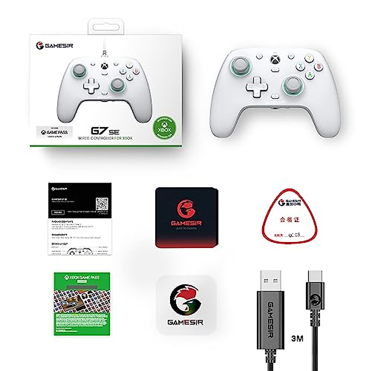 GameSir G7 SE Wired Controller for Xbox Series X|S, Xbox One & Windows 10/11, Plug and Play Gaming Gamepad with Hall Effect Joysticks/Hall Trigger, 3.5mm Audio Jack