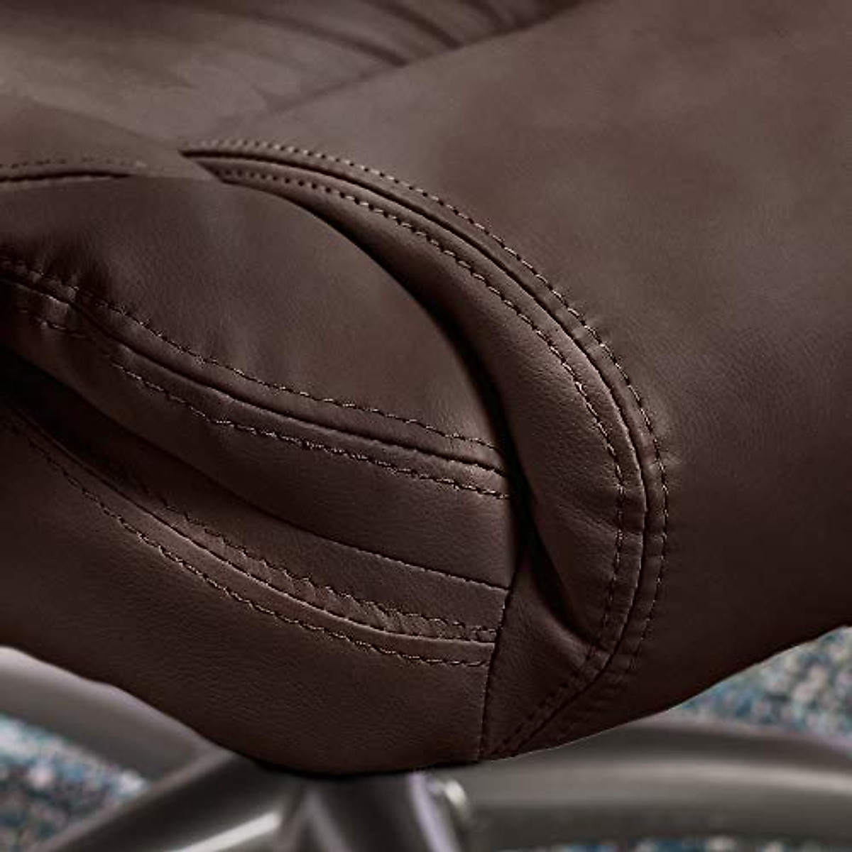 Serta Executive Office Adjustable Ergonomic Computer Chair with Layered Body Pillows, Waterfall Seat Edge, Bonded Leather, High-Back, Brown