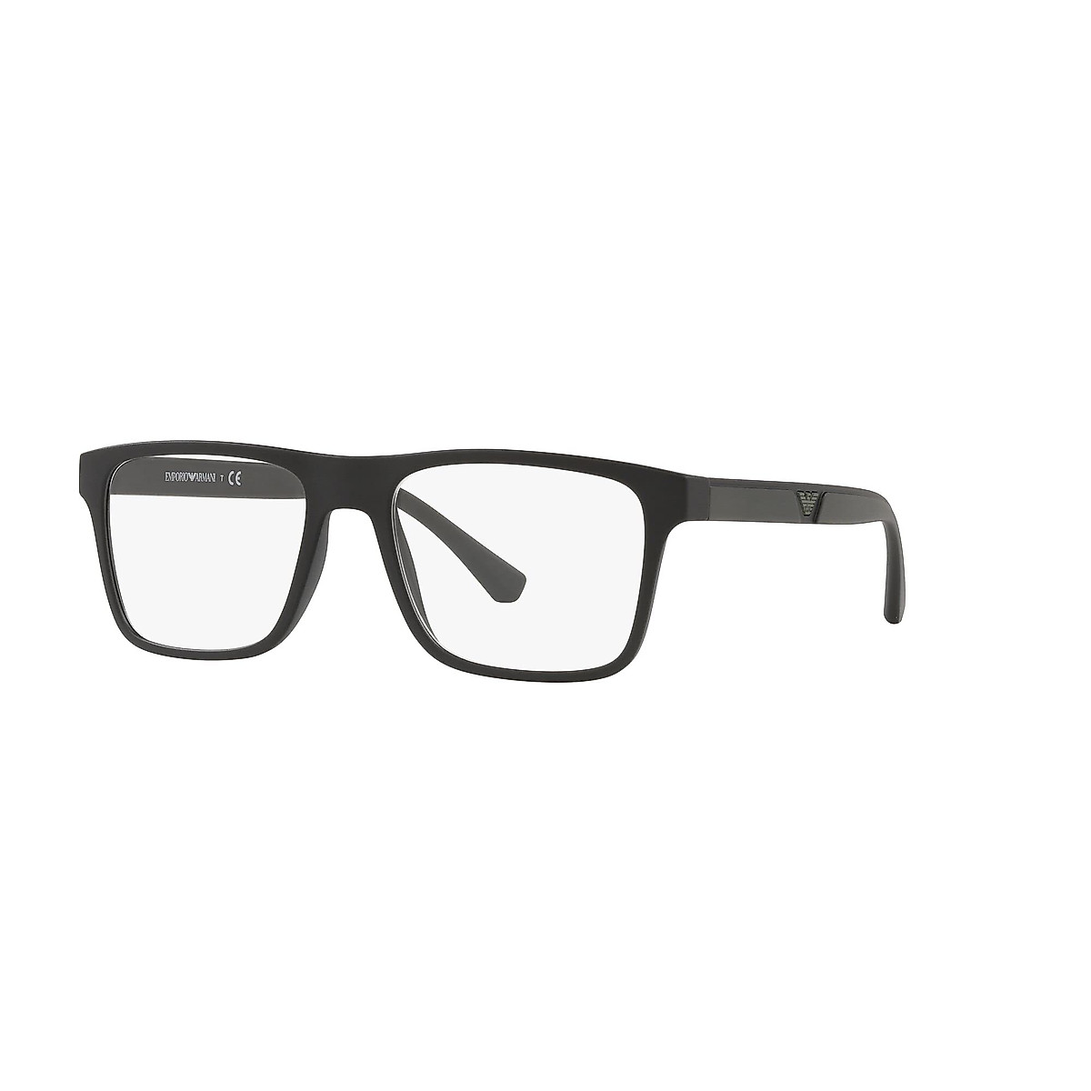 Emporio Armani Men's EA4115 Prescription Eyewear Frames with Two Interchangeable Sun Clip-Ons Rectangular, Matte Black/Clear/Black/Gradient Brown, 54 mm
