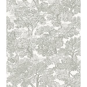 Chesapeake 3115-12541 Spinney Toile Wallpaper, Grey