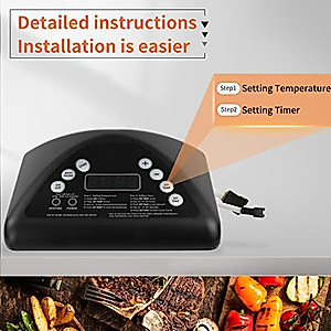 Digital Thermostat Panel Kit Replacement with Electric Smoker Temperature Probe Compatible with Masterbuilt 20070211, 20070311, 20070411 and More Digital Electric Smoker,Part Number-9907100001
