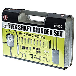 SE Flex Shaft Grinder, Powerful Rotary Tool Kit, Foot Pedal Control, Drilling, Polishing, Carving Multi-function Metalworking Tools, Set of 55 Pcs