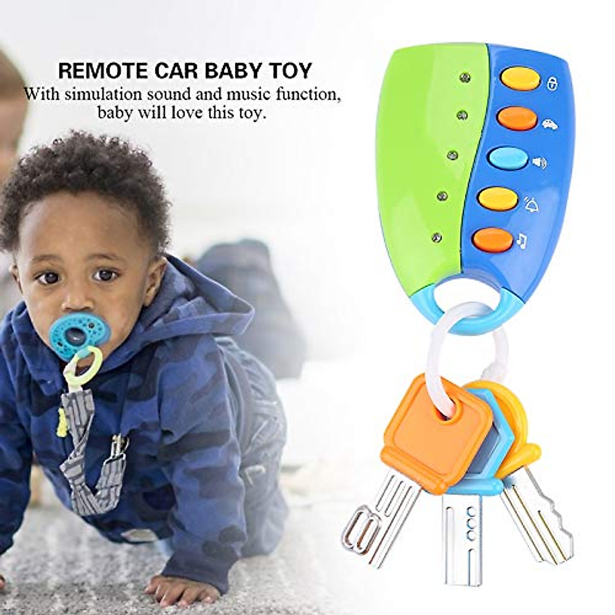 Baby Car Toy Music Function Remote Control Car Baby Toys Functional Safe Adorable Easy Operation Toddler for Kids Toddler Nursery (Blue)