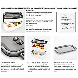 PVSpro JUST FOR YOU Bento Box Set with Insulated Tote, Mug & Cutlery Set, Stackable Bento Box for Lunch, Bento Kit Lunch Box with Handle, Large Bento Lunchbox Container, Japanese Bento (White)