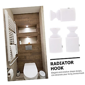 PRETYZOOM 3pcs Radiator Hook Heated Hanger Kitchen Towel Holder Radiator Tubular Hooks Towel Rail for Horizontal Radiator Towel Hangers Hooks Heated Towel Rack Radiator Towel Plastic White