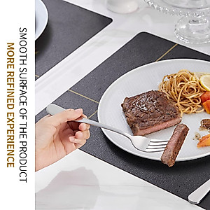 Rygten QU 12-piece Bright Silver Steak Knives Set, Fork And Knives Set For 6, Stainless Steel Knife Set Of 12, Dishwasher Safe