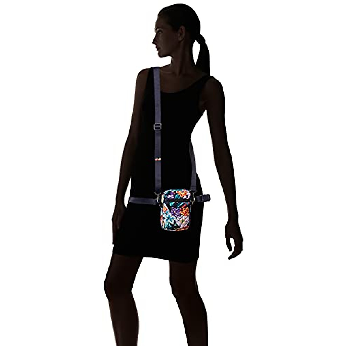 Vera Bradley Women's Cotton Small Convertible Crossbody Purse With RFID Protection, Happy Blooms, One Size