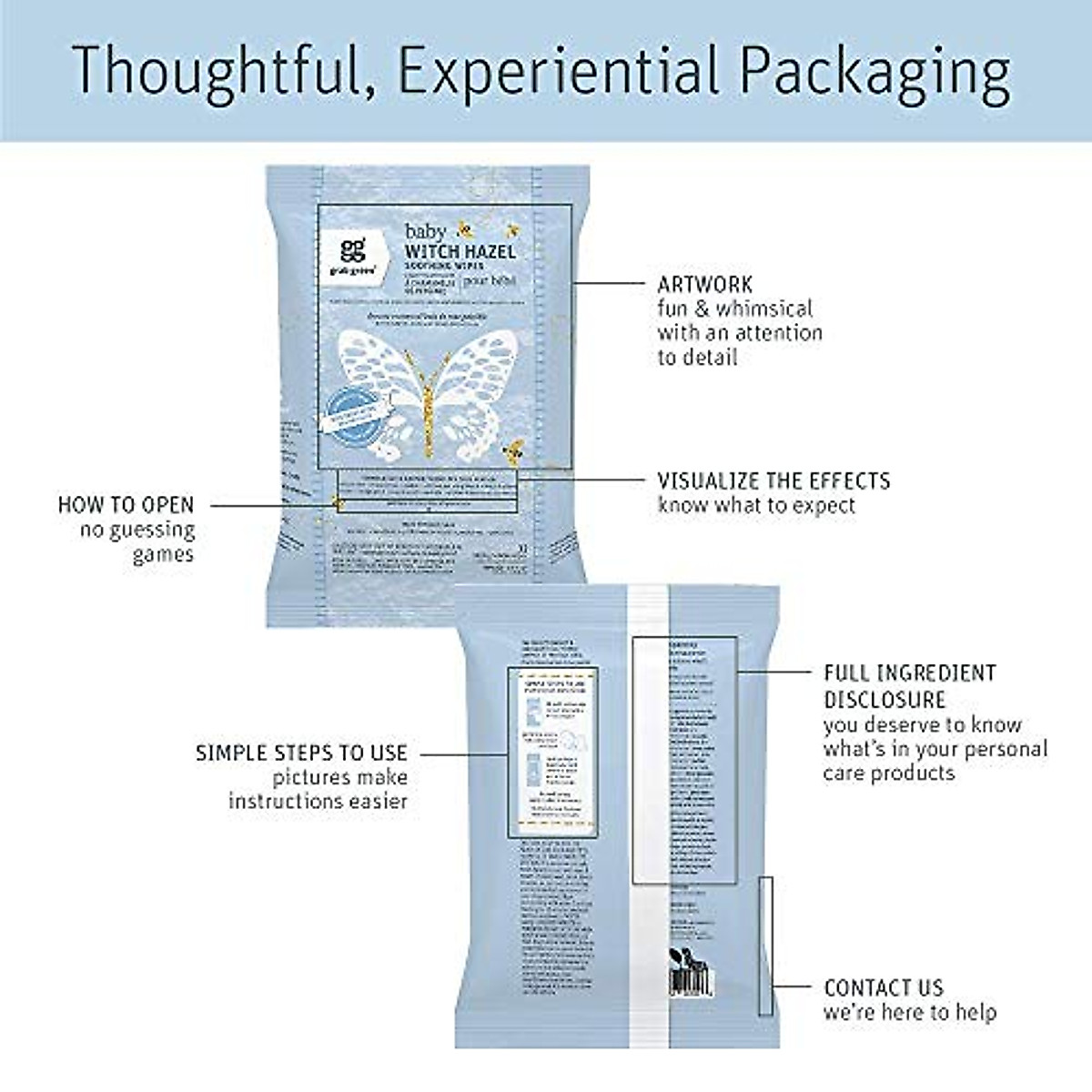 Grab Green Baby Witch Hazel Soothing Wipes, 96 Wipes, Dreamy Rosewood Scent, Plant and Mineral Based, Biodegradable, Soothe Common Skin Irritations Such as Diaper Rash, No Alcohol, Packaging May Vary