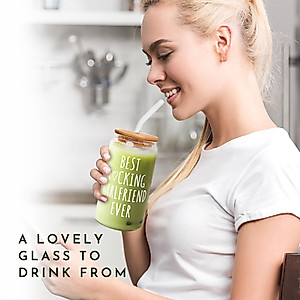 Gifts for Girlfriend - Gifts for Her - Girlfriend Gifts for Women, Couple Gifts - Anniversary, Birthday Gifts for Girlfriend - I Love You Gifts for Her, Gift for Girlfriend - 16Oz Girlfriend Can Glass