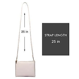 AMELIE GALANTI womens small crossbody strap handbag bag,Soft Leather Fabric Delicate Durable Fashion Design (Cream)