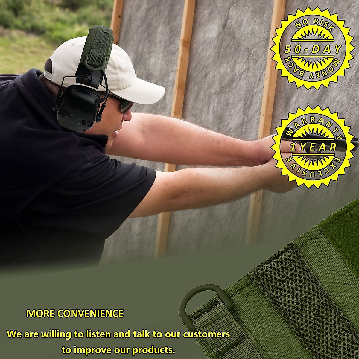 PROHEAR GEP02 Gel Ear Pads and HC01 Tactical Headset Cover for Howard Leight by Honeywell Impact Sport Sync Leightning Earmuffs