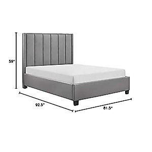 Lexicon Taye Upholstered Platform Bed, Cal King, Gray