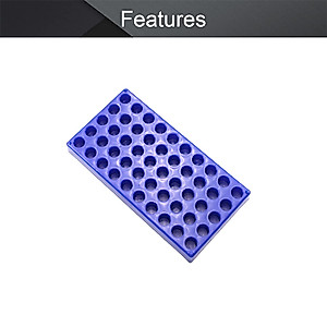 Othmro 2Pcs 50 Positions Plastic Test Tube Rack Holder, Blue Rectangular shape Durable Detachable Centrifuge Tube Rack Bracket Rack for Microcentrifuge Tubes Ideal for laboratory