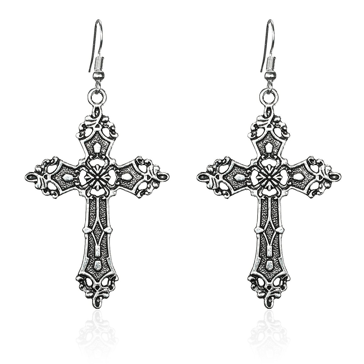 TIANHONGYAN Unique Baroque Cross Christ Dangle Earrings Vintage Bohemian Gothic Punk Dangle Drop Earrings for Women Jewelry (cross)
