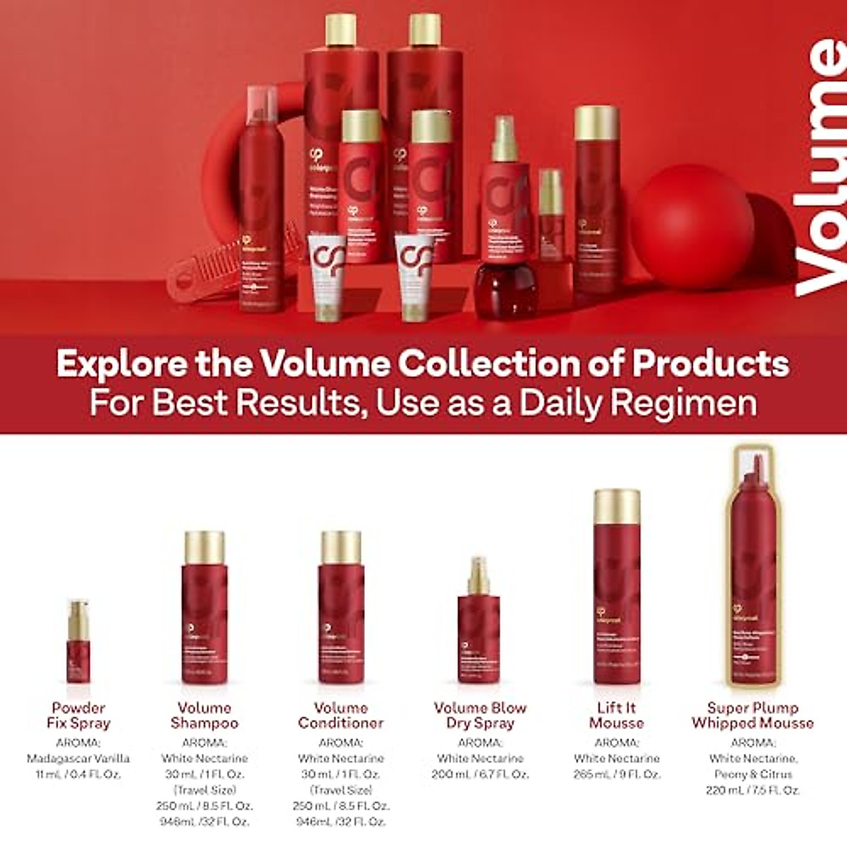 Colorproof Super Plump Whipped Bodifying Hair Mousse 7.5 Fl. Oz. Color-ProtectingMousse for Hair Volume, White Nectarine, Peony & Citrus Scent