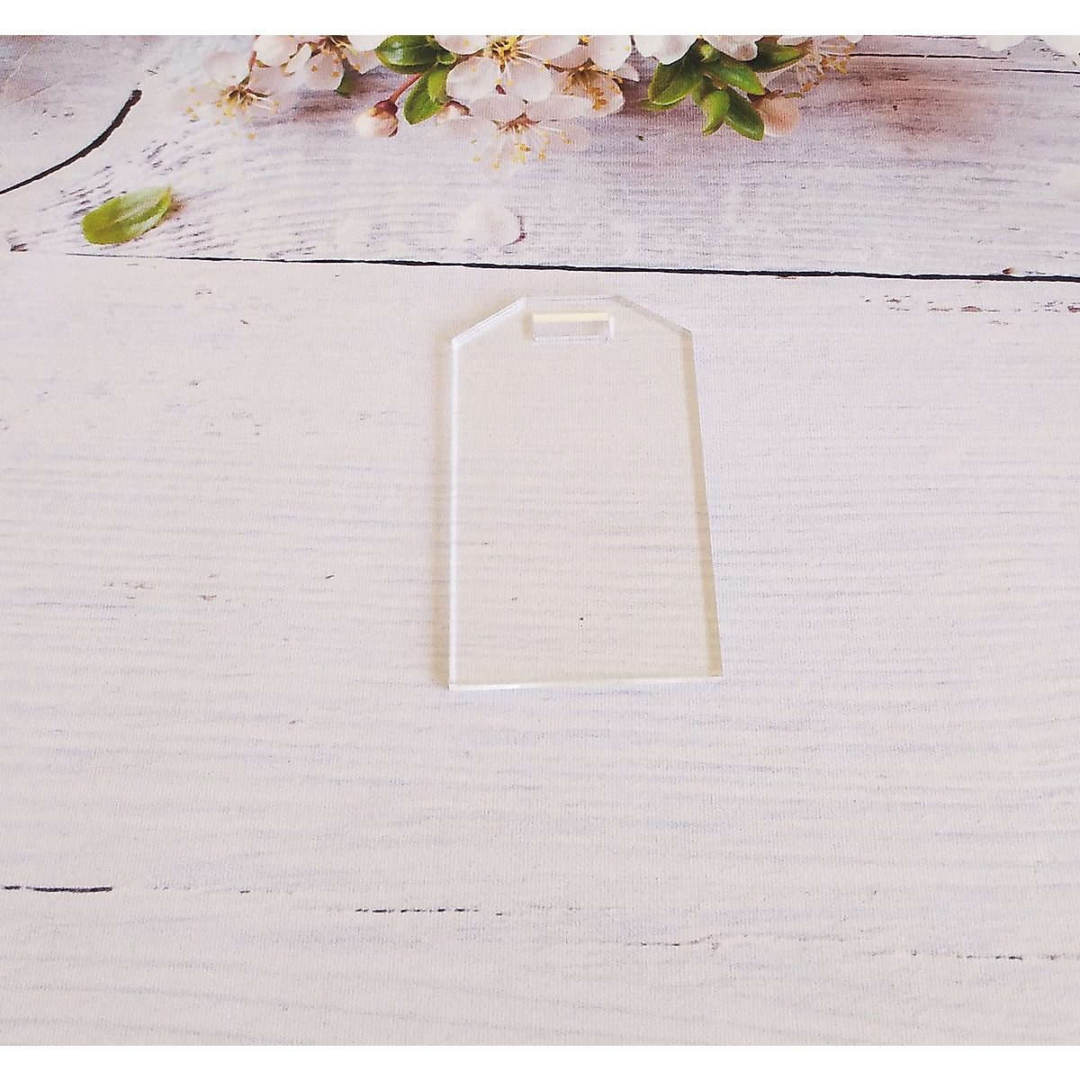 10pcs Acrylic Laser Cut Reserved Tags，Luggage Tag Wedding Place Cards，Acrylic Reserve Seating Tag，Blank Acrylic Keychain (Clear)