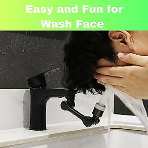 1080°Free Rotating Faucet Extender(, Universal Swivel Robotic Arm Swivel Extension Faucet Aerator with 2 Water Outlet Modes,Brass Faucet Attachment for Kitchen Bathroom Sink(Oil Rubbed Bronze)