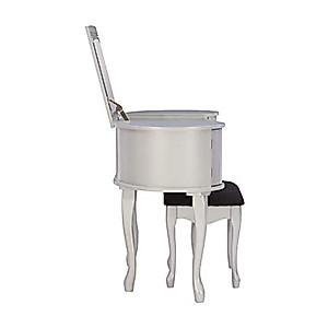 Linon Paloma Vanity Set, 30" x 40.5" x 19.25", Silver