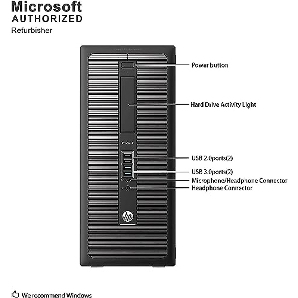 HP EliteDesk 800 G1 Tower Computer Desktop PC, Intel Core i7-4790 3.6GHz Processor, 16GB RAM, 1TB SSD, WiFi, Bluetooth, RGB Keyboard&USB Mouse, Windows 10 Pro (Renewed), Black