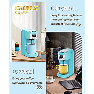 CHULUX Upgrade Single Serve Coffee Maker for K CUP, Mini Coffee Maker Single Cup 5-12oz Coffee Brewer, 3 in 1 Coffee Machine for K Cups Pod Capsule Ground Coffee Tea, One Touch Fast Brewing in Minutes