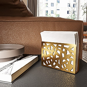 YJNSFT Napkin Holder for Table, Metal Tissue Paper Dispenser, Paper Stand for for Dining Table Kitchen Countertop (Gold)