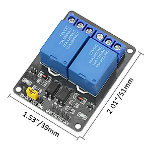 WMYCONGCONG 5 PCS 2 Channel 12V Relay Module with Optocoupler Low Level Trigger Expansion Board for Raspberry Pi Arduino Use