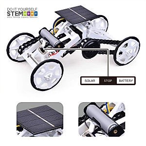 STEM Toy 4WD Car DIY Climbing Vehicle Motor Car Educational Solar Powered Car Engineering Car for Kids&Teens, Science Building Toys, Gifts Toys for 6-12 Year Old Boys Girls