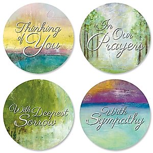 Soothing Serenity Sympathy Seals - Set of 24 (6 of Each)