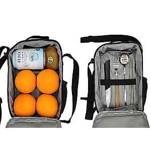 KiuLoam Solar System Planets Kids Small Lunch Box Children's Insulated Lunch Bag with Zipper Shoulder Strap Cooler Lunch Tote for Boys Girl Preschool Office Picnic