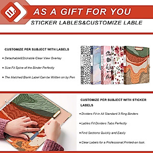 EYROZILL 3 Ring Binder 1 Inch for Letter-Size 8.5" x 11" Paper with 5-Tab Dividers, Cute Three Ring Binder folders with Profile Clipboard for Women School Office Supplies, Desert Camel