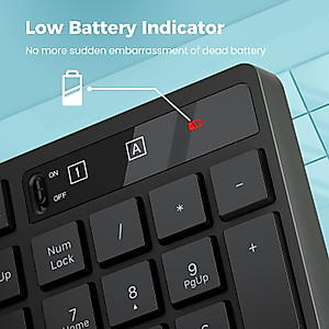 Wireless Keyboard and Mouse Combo, Lovaky 2.4G Full-Sized Ergonomic Keyboard Mouse, 3 DPI Adjustable Cordless USB Keyboard and Mouse, Quiet Click for Computer/Laptop/Windows/Mac (1 Pack, Black)