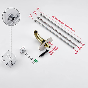 Charmingwater Touchless Bathroom Sink Faucet, Motion Automatic Sensor Faucet with Hole Cover Plate, Brushed Gold