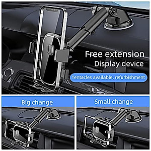 Amiss Universal Car Cell Phone Holder Stand Mount, [Super Suction Cup] Dashboard/Windshield/Vent, Automobile Cradles, Car Interior Accessories, Fit for iPhone 11/12 & Samsung & All Cell Phones - Black