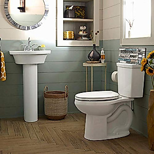 Funny Bathroom Wall Decor Sign Farmhouse Rustic Bathroom Decorations Wall Art 16" by 8" Please Seat Yourself Large Wood Plaque Wall Hanging Sign