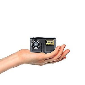 AAXA P7 Mini Projector with Battery, Native 1080P Resolution, 30,000 Hours LED Portable Projector, BT 4.0, Onboard Media Player, for Business and Home Theater