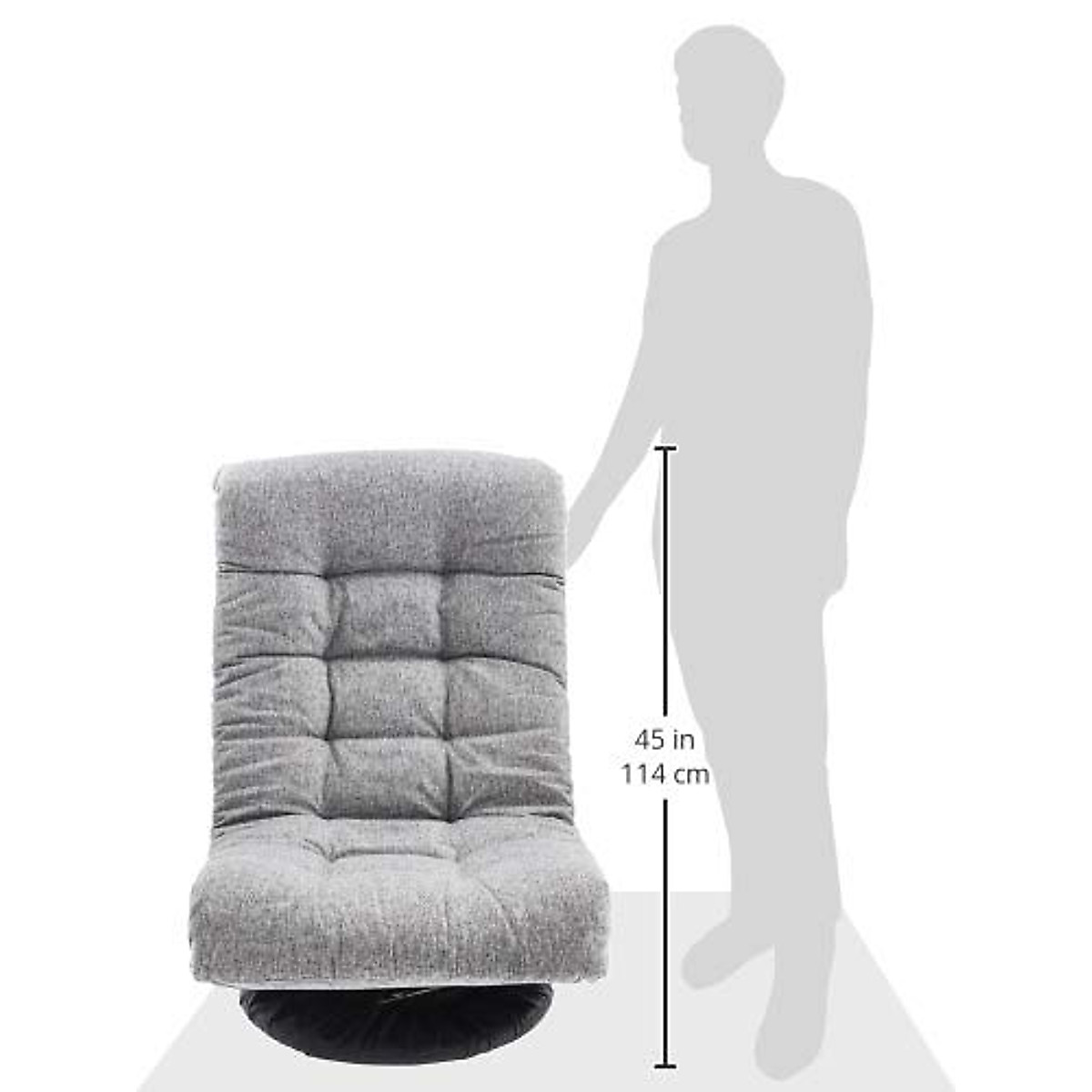 Amazon Basics Swivel Foam Lounge Chair - with Headrest, Adjustable, Grey