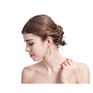 FIBO STEEL 6 Pairs Hoop Earrings for Women Teardrop Hoop Earrings Set 40-60MM