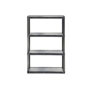 BLACK+DECKER Shelving Unit, Medium Duty Storage Shelving Unit, Garage Organizer, Indoor and Outdoor, Black (1-Pack, 14"x34")