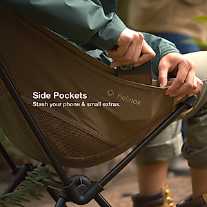 Helinox Sunset Chair Lightweight, High-Back, Compact, Collapsible Camping Chair, Black, with Pockets