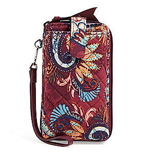Vera Bradley Women's Cotton Smartphone Wristlet With RFID Protection, Paisley Jamboree - Recycled Cotton, One Size