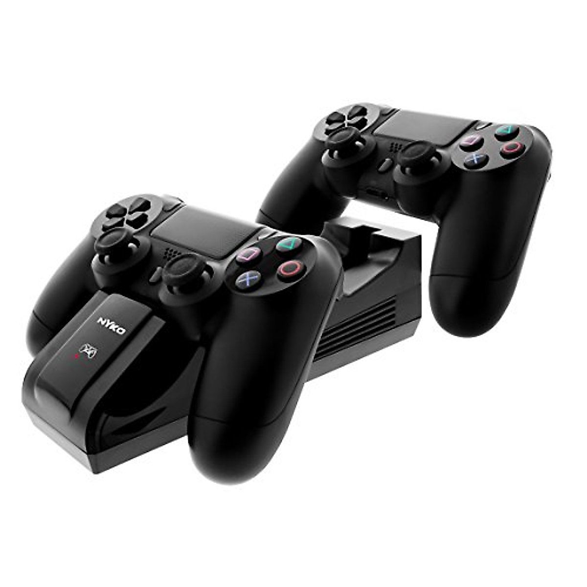 Nyko Charge Base - PlayStation 4 with a Modern and Simple Drop and Charge Design, Dual Patented Dongle Charging Port, Includes a USB and Wall Mount for Super Fast Charging of PS4, PS4 Pro and PS4 Slim Controllers