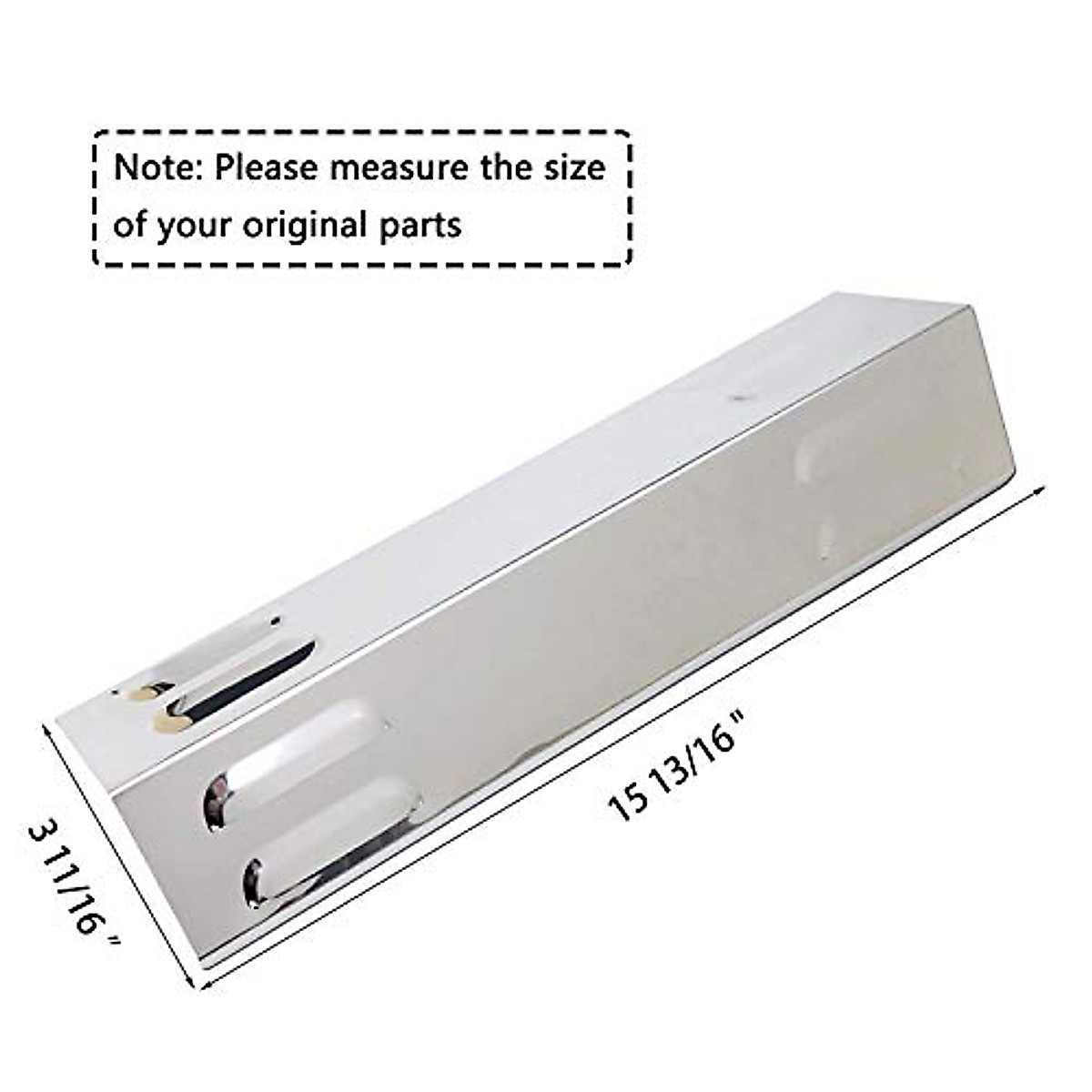 Hisencn Repair kit Stainless Steel Gas Grill Burner Pipe Tube, Heat Plate Shield Tent Deflector, Burner Cover Replacement for Dyna-Glo DGB390SNP-D, DGB390BNP-D Smart 3 Burner LP Gas Grill Models