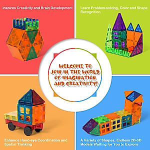 iMissiu 78pcs Magnetic Building Blocks for Kids 3D Educational Construction Tiles Set- Super Durable with Strong Magnets and Superior Color- Learning Construction Toy for Age 3 4 5 6 7 Years Old